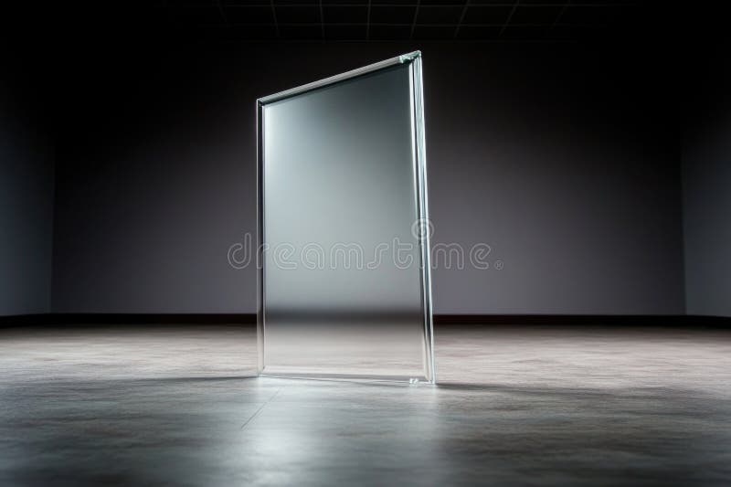 Modern Minimalist Glass Art Display Dimly Lit Gallery Stock Photos ...
