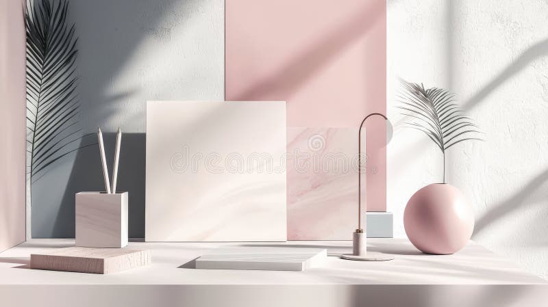 Modern Minimalist Graphic Layout Mockup Studio Environment High ...