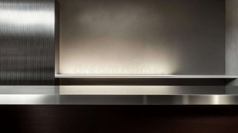 Modern Minimalist Gray Metal Shelf Display Counter Stock Illustration ...