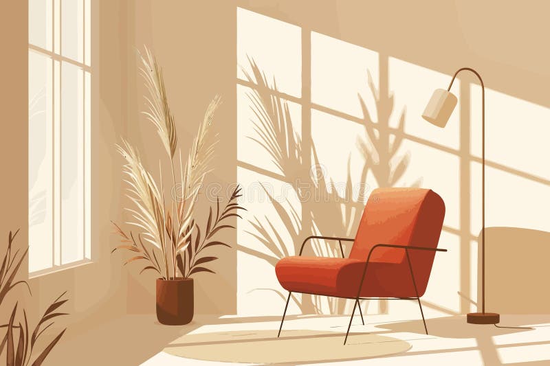 Modern Minimalist Home Decor Isolated Vector Style Stock Vector ...