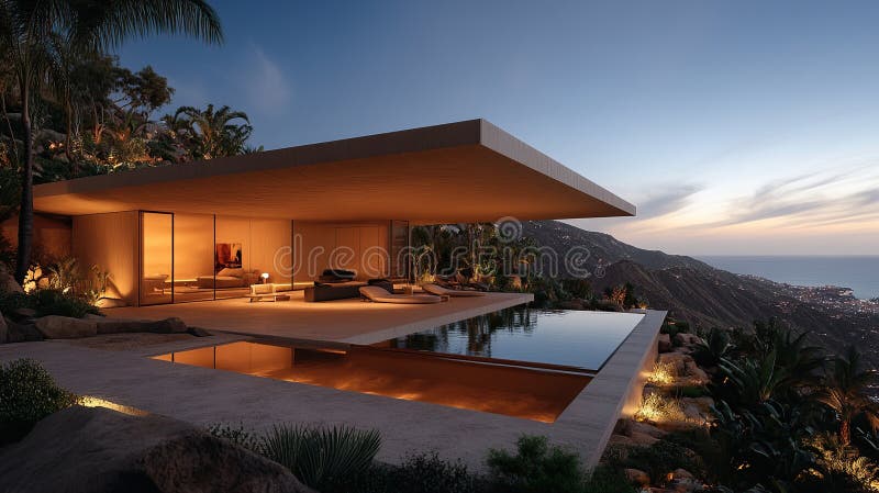 Modern, Minimalist Home with Infinity Pool, Overlooking a Coastal ...