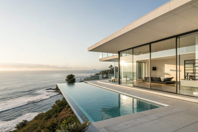 A Modern, Minimalist Home with an Infinity Pool Overlooking the Ocean ...