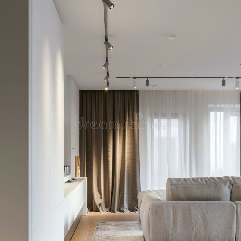 Modern Minimalist Home Interior with Elegant Lighting. Generative Ai ...