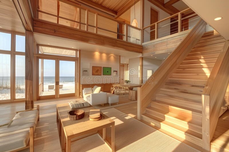 Modern Minimalist Home with Open Floor Plan and Natural Light. Stock ...