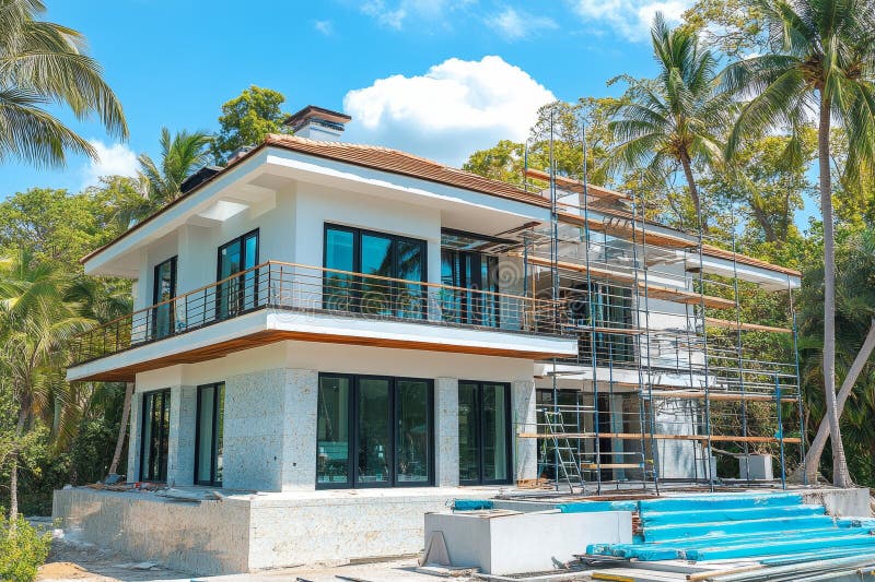 Modern Minimalist House Interior Under Renovation Reconstruction Stock ...