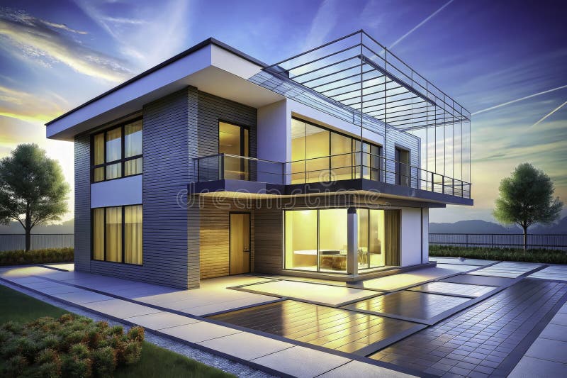 Modern Minimalist House Plan 3D Model for Engineering Design and ...