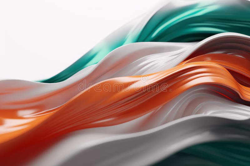 Modern Minimalist Indian Flag Waves in 3D Render and Studio Lighting ...