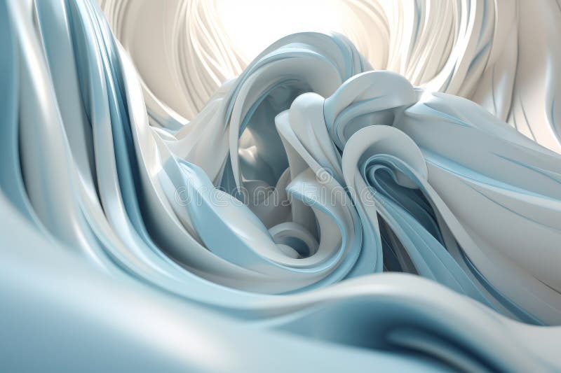 Modern Minimalist Industrial Design in Light Blue and Cream: 3D Render ...