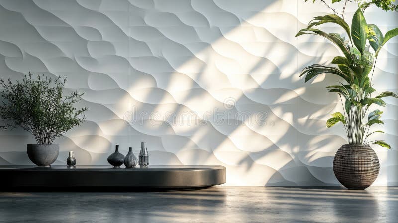 Modern Minimalist Interior with Circular Wall Design and Panoramic City ...