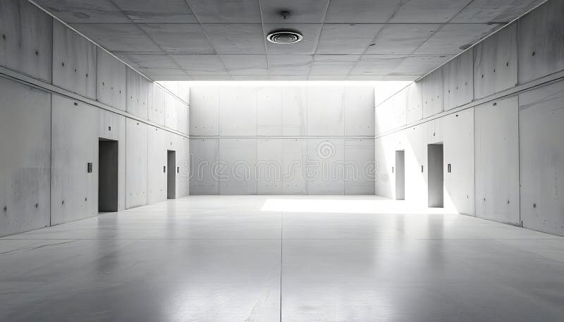 Modern Concrete Hallway stock illustration. Illustration of ...