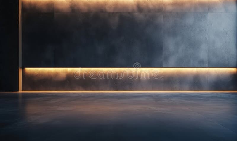 Modern Minimalist Interior with Dark Textured Wall and Ambient Lighting ...