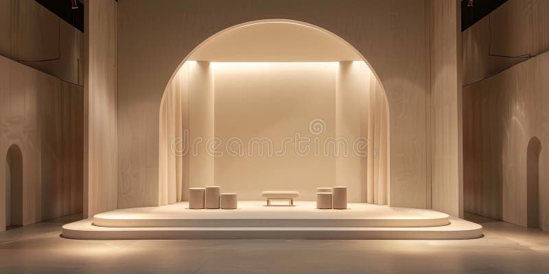 Modern Minimalist Interior Design with Elegant Arch and Soft Lighting ...