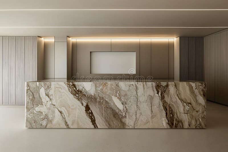 Modern Minimalist Interior Design Elegant Marble Reception Desk Stock ...