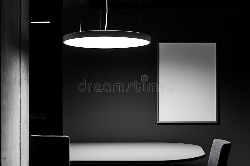 Modern Minimalist Interior Design Empty Table with Blank Poster and ...