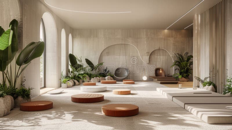 Modern Minimalist Interior Design Featuring Arched Windows and ...