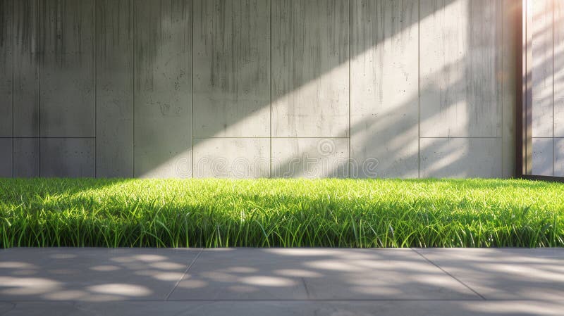 Modern Minimalist Interior Design with Natural Elements. Grass Texture ...