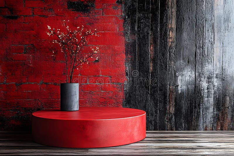 Modern Minimalist Interior Design with Red and Black Contrast for ...