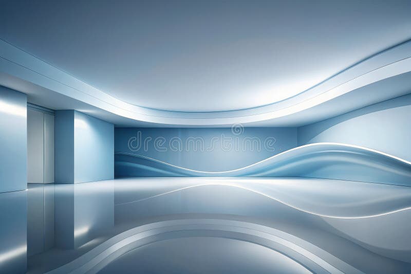 Modern Minimalist Interior Design Showcasing Sleek Curved Walls and a ...