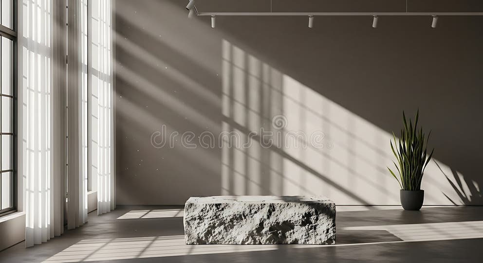 Modern Minimalist Interior with Dramatic Light and Shadow Play on ...