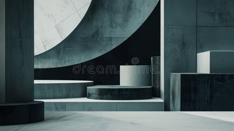 Modern Minimalist Interior with Geometric Shapes for Product Display ...