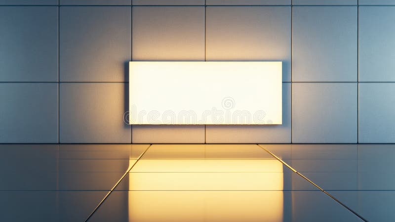 Modern Minimalist Interior with Glowing Rectangular Light Panel, AI ...