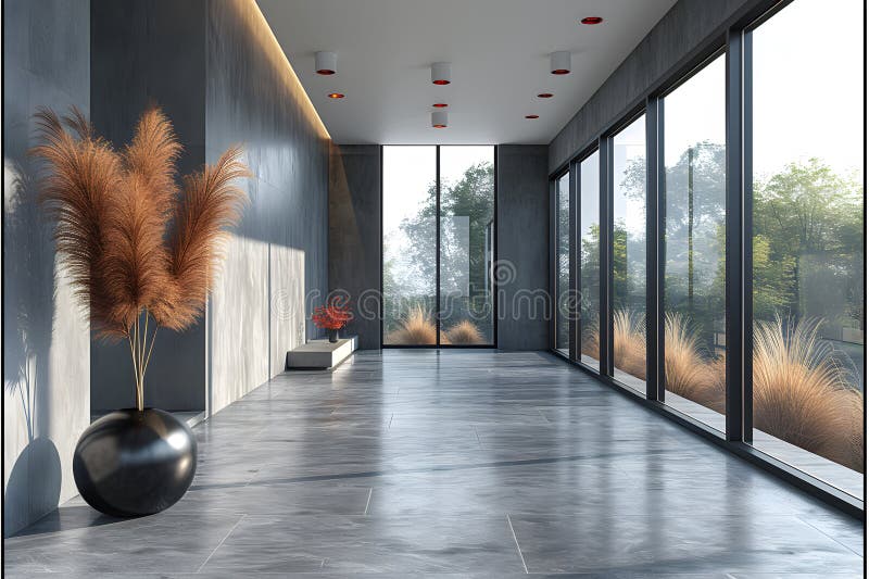 Modern Minimalist Interior with Large Windows and Natural Light ...