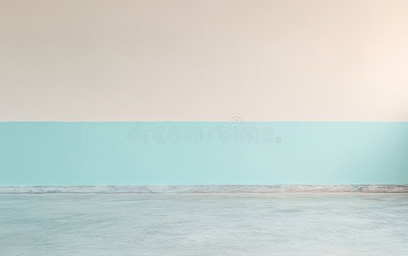 Modern Minimalist Interior with a Light Beige Wall and Turquoise Base ...