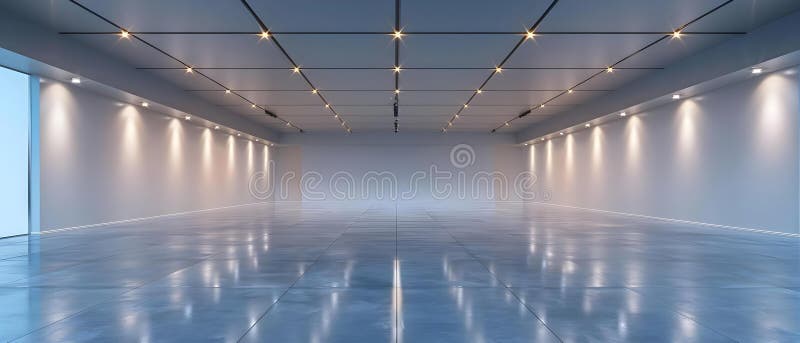 Modern Minimalist Interior with Spotlight Grid. Concept Interior Design ...