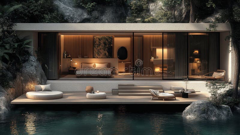 Modern Minimalist Jungle Villa with Pool and Open Plan Interior Design ...