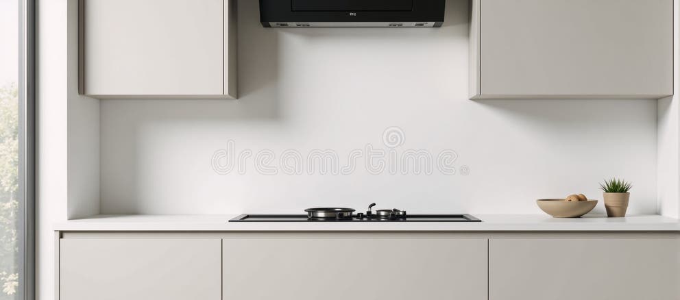 Modern Minimalist Kitchen Splashback Mockup Featuring an Empty Back ...