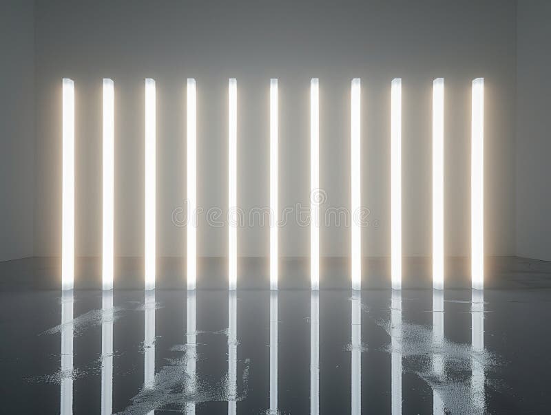 Modern Minimalist Light Installation Stock Photo - Image of ambient ...