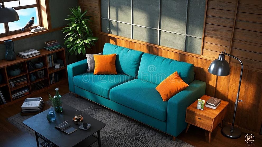 Modern Minimalist Living Room Interior in Loft Design Style with Sofas ...