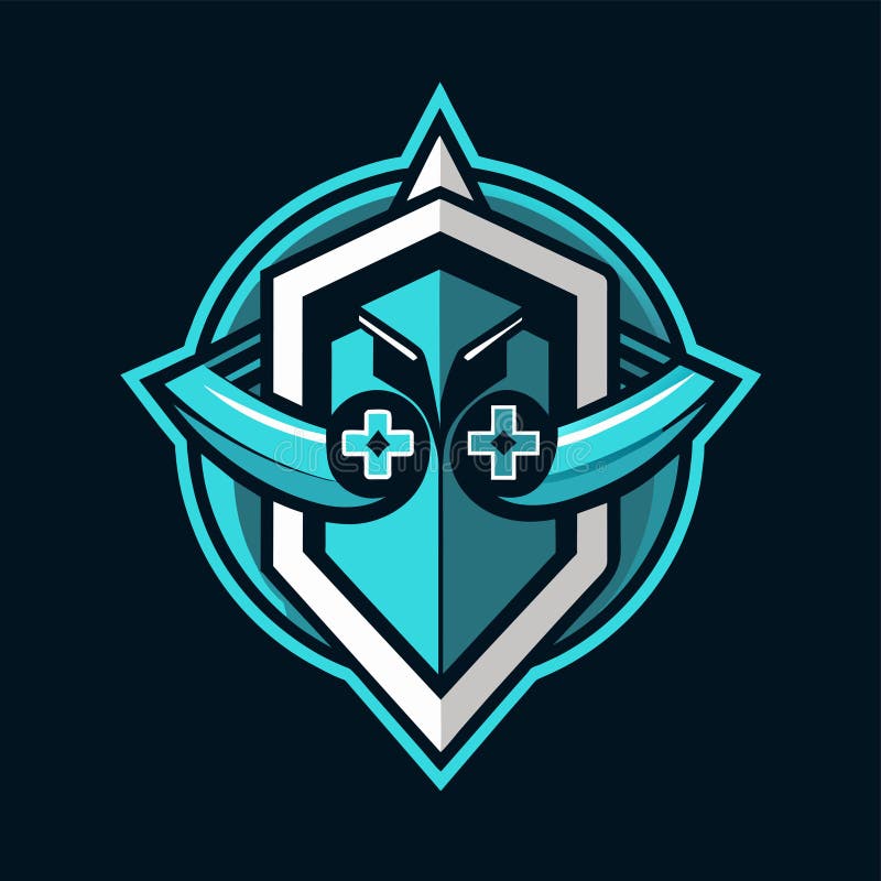 A Modern, Minimalist Logo Design with a Shield Featuring Gaming ...