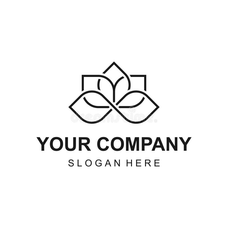 Modern Minimalist Lotus Logo Design Vector Illustration Stock Vector ...