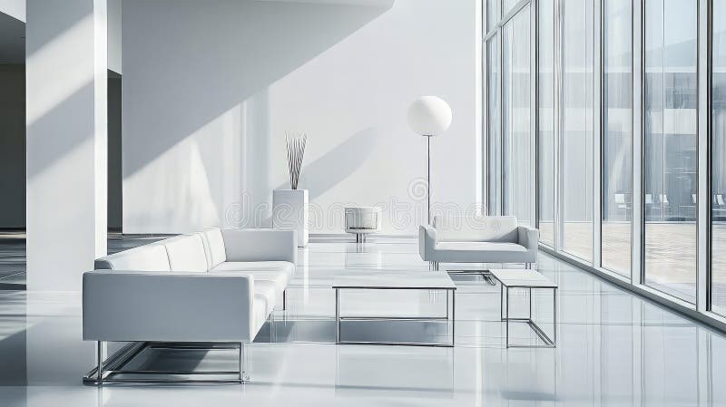 Modern Minimalist Lounge Interior Design Stock Photo - Image of ...