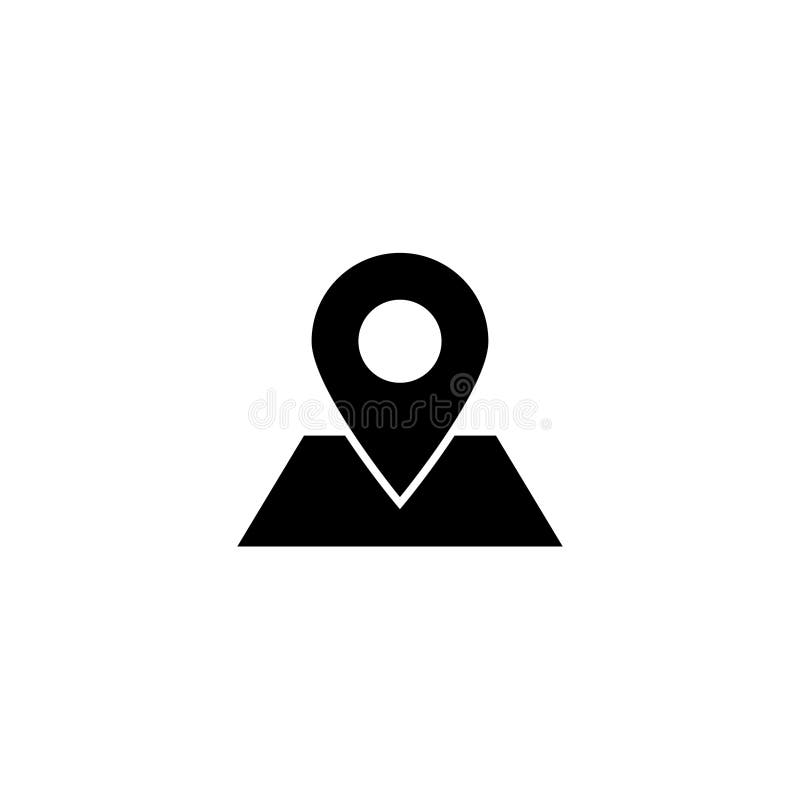 Modern, Minimalist Map Pin Icon in Black and White. Ideal for Web ...