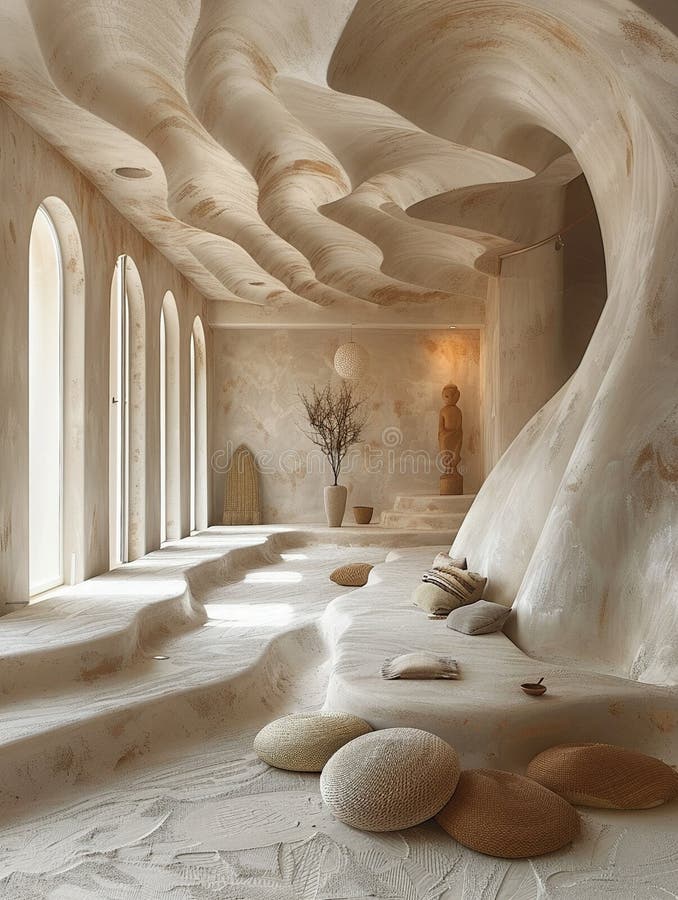 Modern Minimalist Meditation Room with Serene White Decor and Subtle ...