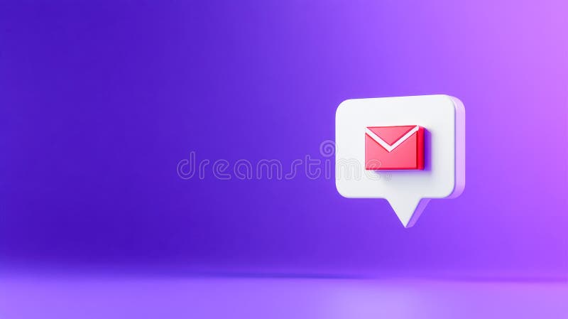 Modern Minimalist Notification Design Featuring Email Icon on Purple ...