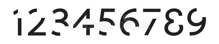 Modern Minimalist Numbers Set with Unique Cut-Out Style, Bold Geometric ...