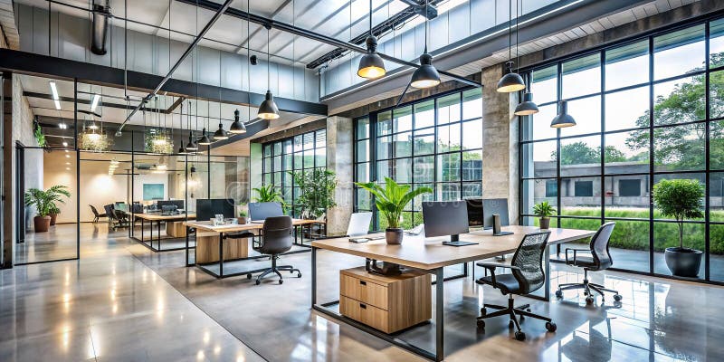 Modern Minimalist Office with Expansive Glass Walls a Bright ...