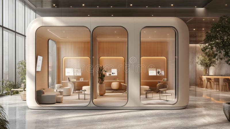 Modern Minimalist Office Interior Design with Natural Light Stock ...