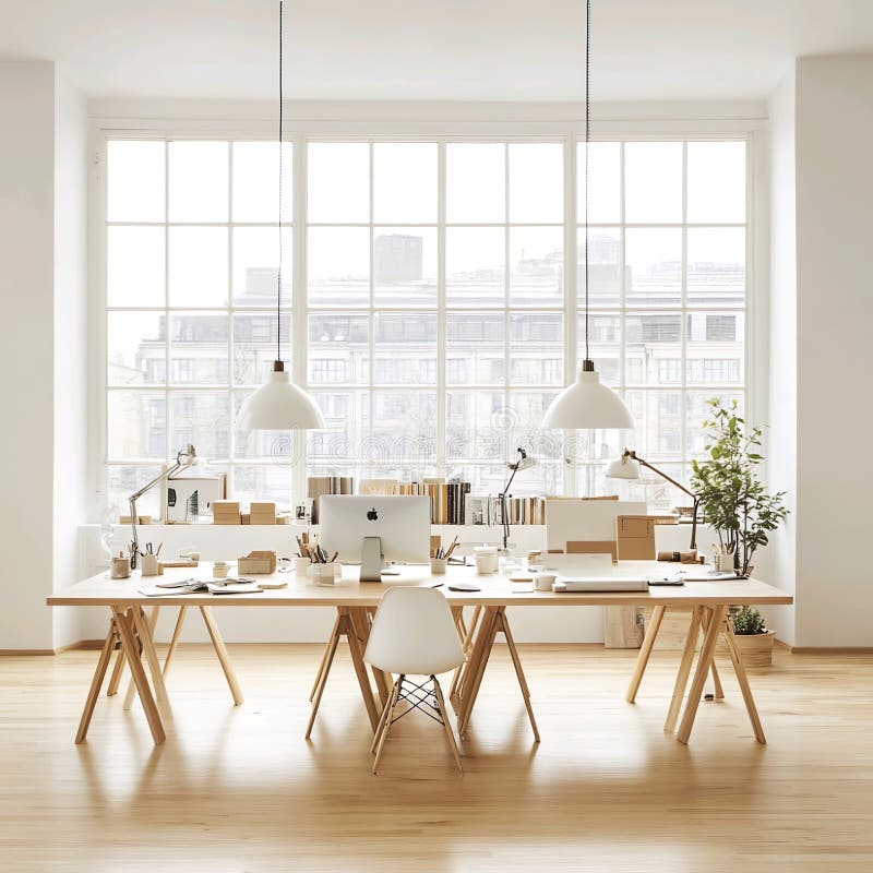 Inspiring Modern Minimalist Office Space Natural Light Perfect ...