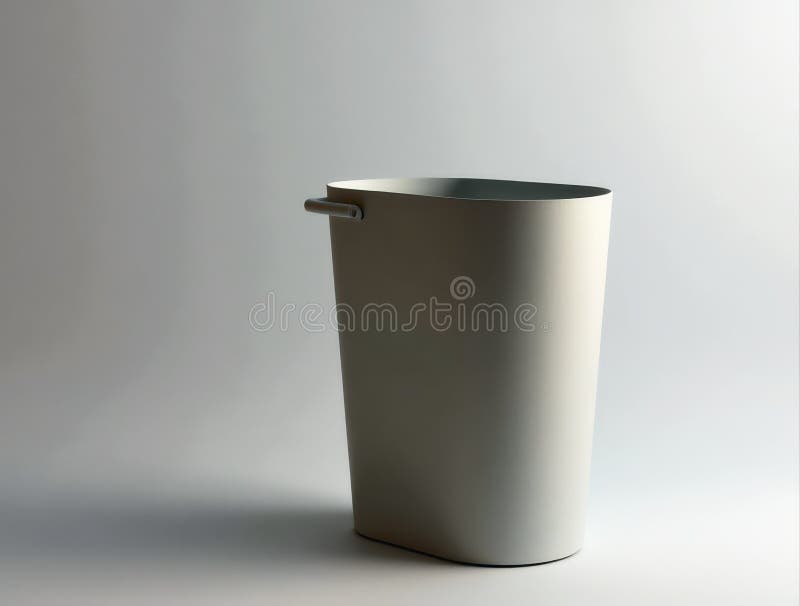 Modern Minimalist Paper Bin Standing on White Background Stock ...