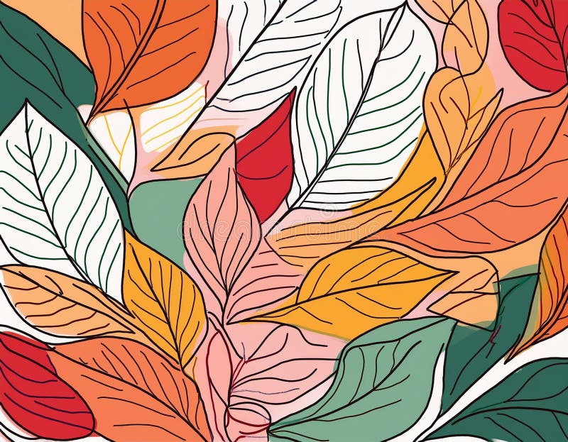 Modern Minimalist Pattern Geometric Shapes and Abstract Leaf Forms for ...