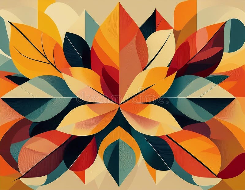 Modern Minimalist Pattern Geometric Shapes and Abstract Leaf Forms for ...