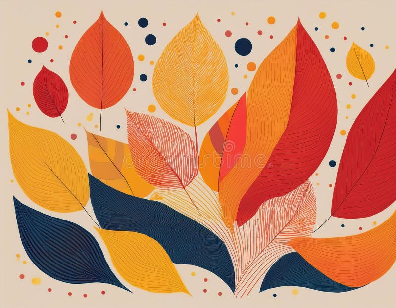 Modern Minimalist Pattern Geometric Shapes and Abstract Leaf Forms for ...