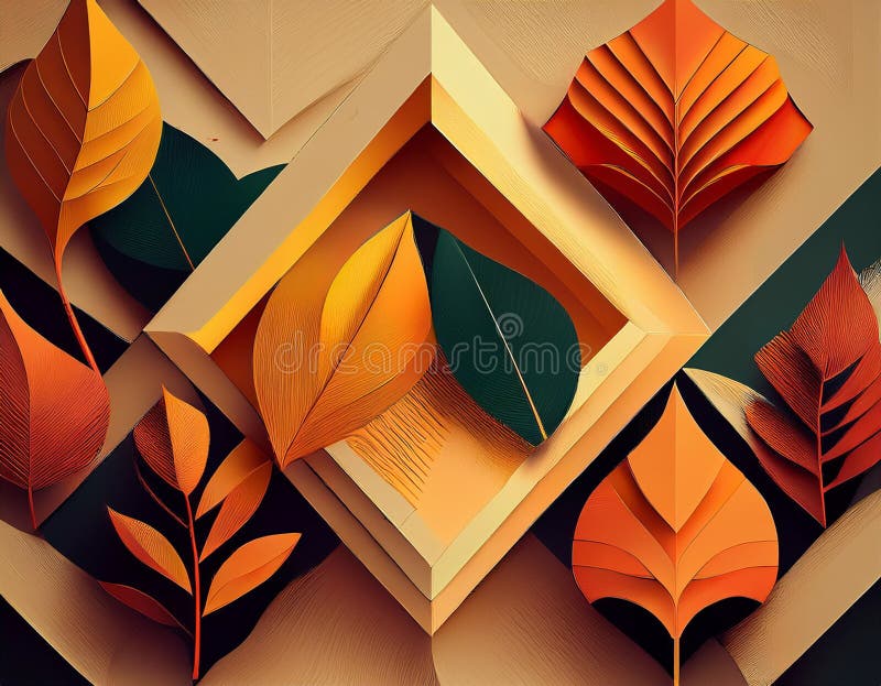 Modern Minimalist Pattern Geometric Shapes and Abstract Leaf Forms for ...