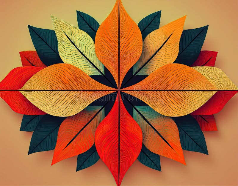 Modern Minimalist Pattern Geometric Shapes and Abstract Leaf Forms for ...