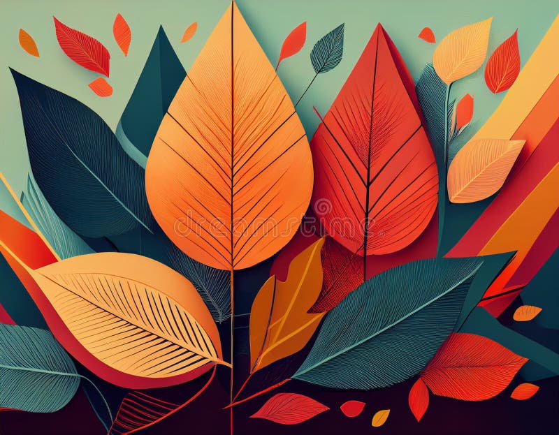 Modern Minimalist Pattern Geometric Shapes and Abstract Leaf Forms for ...