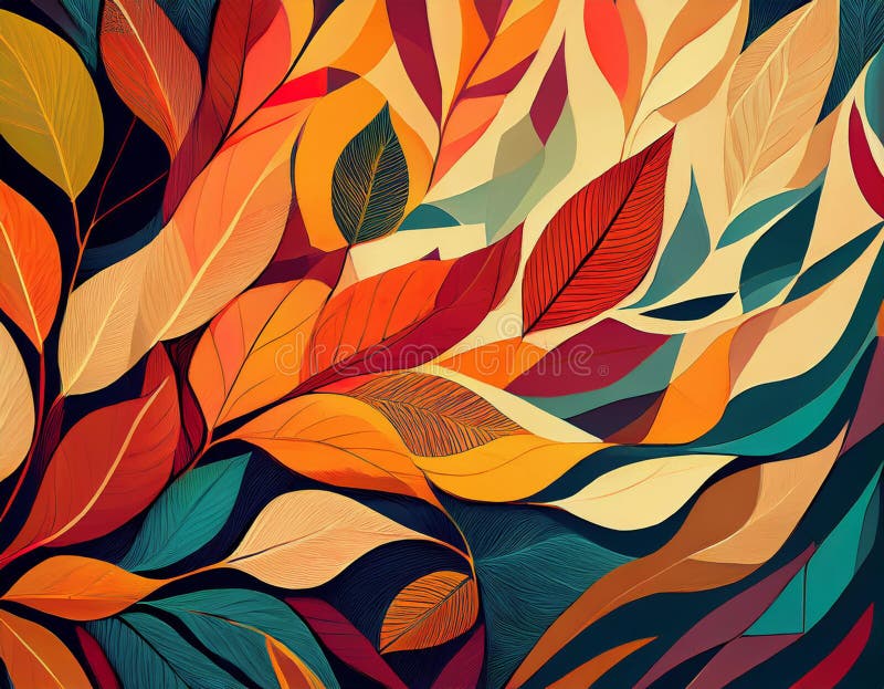 Modern Minimalist Pattern Geometric Shapes and Abstract Leaf Forms for ...